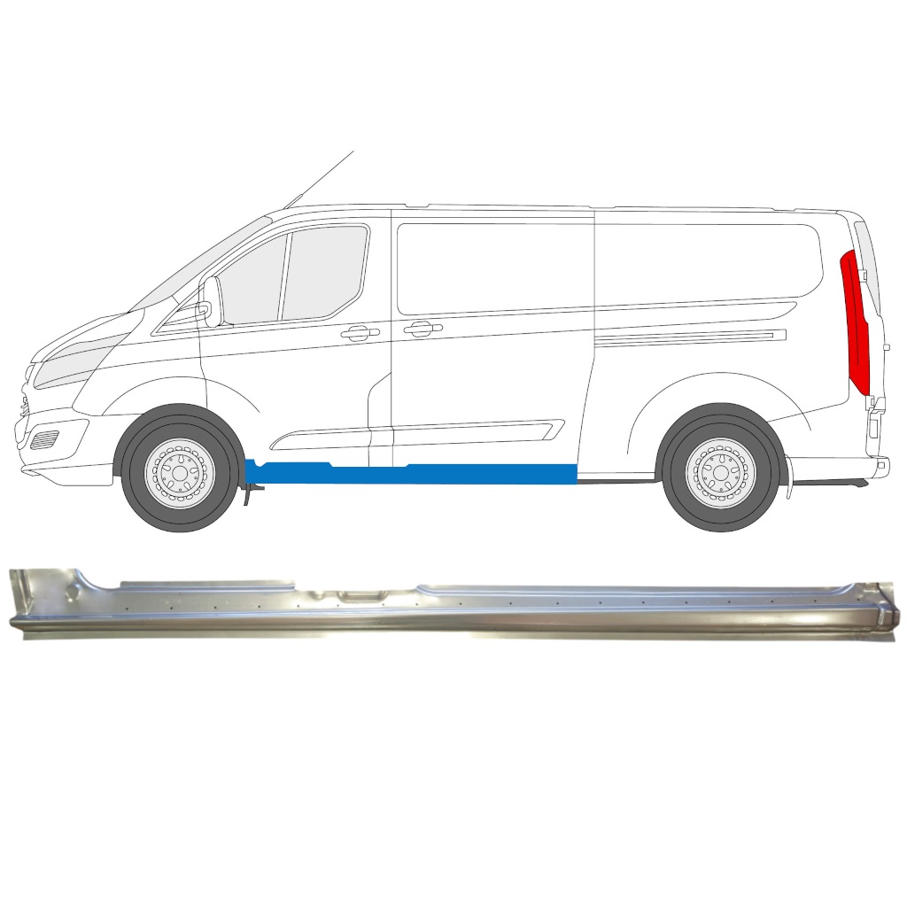 Tolóajtó küszöb javító panel hoz Ford Transit Custom 2013- / Bal 14645